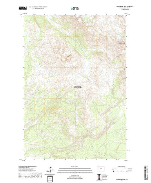 USGS US Topo 7.5-minute map for Three Rivers Peak WY 2021 – American ...