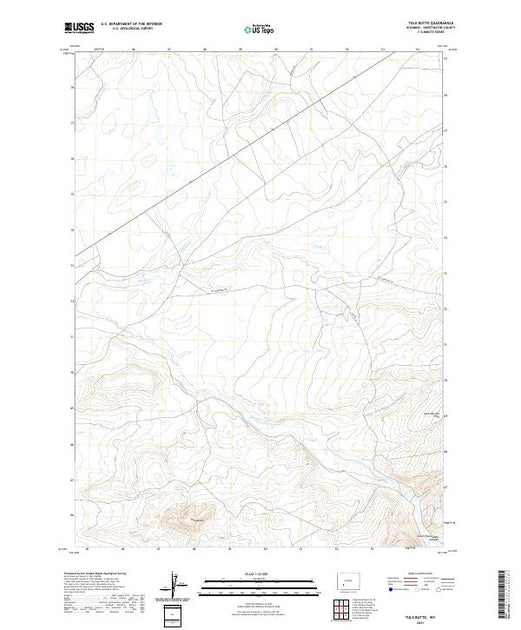 USGS US Topo 7.5-minute map for Tule Butte WY 2021 – American Map Store