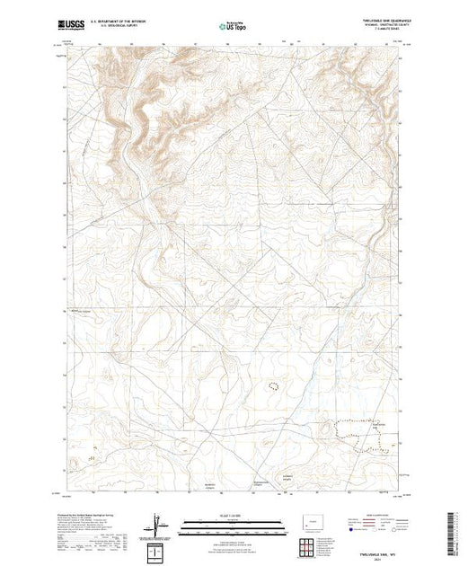 USGS US Topo 7.5-minute map for Twelvemile Sink WY 2021 – American Map ...