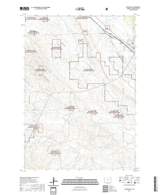 USGS US Topo 7.5-minute map for Upton West WY 2021 – American Map Store