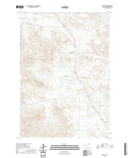 USGS US Topo 7.5-minute map for Wildcat WY 2021 – American Map Store