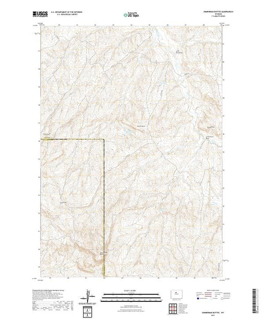 USGS US Topo 7.5-minute map for Zimmerman Buttes WY 2021 – American Map ...