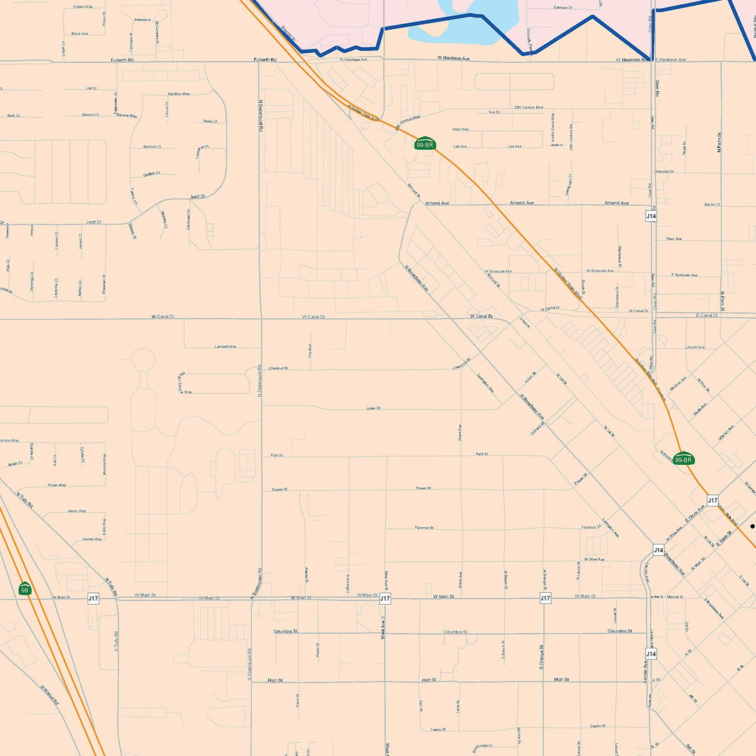 Color Cast Zip Code Style Wall Map of Turlock, CA – American Map Store