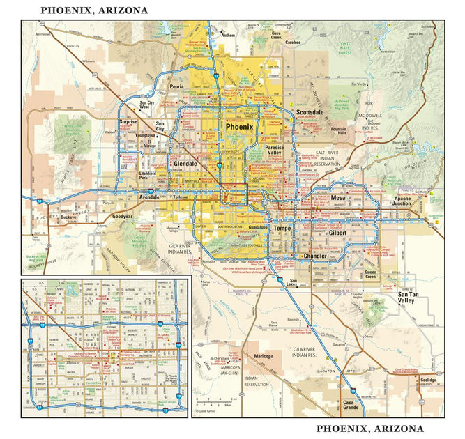 Phoenix Area Major Arterial Wall Map – American Map Store