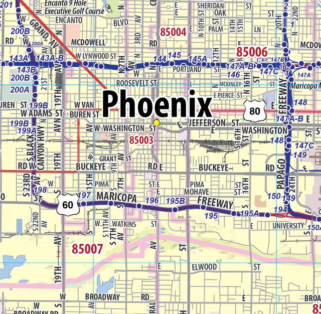 Phoenix Metro Area with Shaded Relief – American Map Store