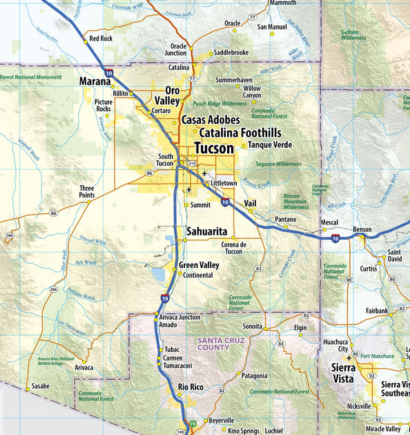 Arizona with Shaded Relief – American Map Store