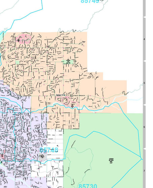 Premium Style Wall Map of Tucson, AZ by Market Maps – American Map Store