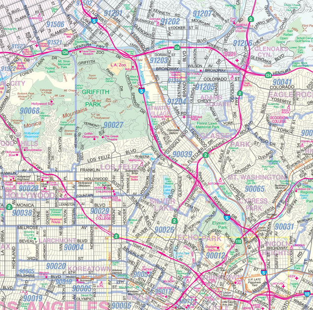 Greater Los Angeles Metro Area by Metro Maps – American Map Store