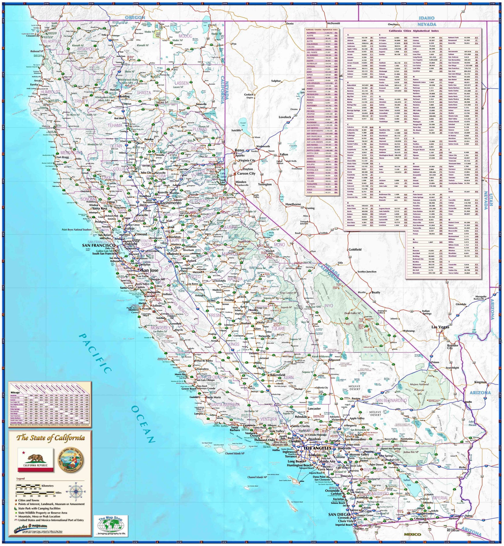 Full Screen Map Of California