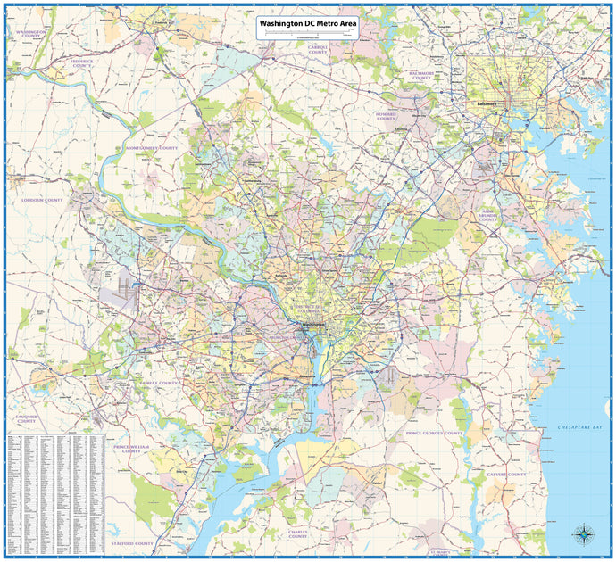 Washington DC Metro Area Wall Map – American Map Store