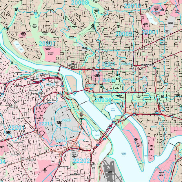 Premium Style Wall Map of Washington, DC by Market Maps – American Map ...