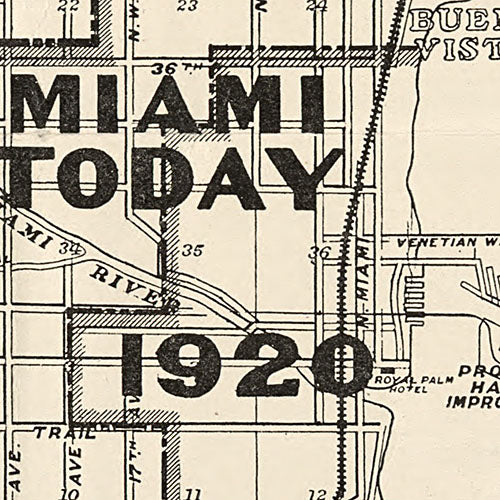 Map of the city of Miami and environs showing the greater Miami develo ...