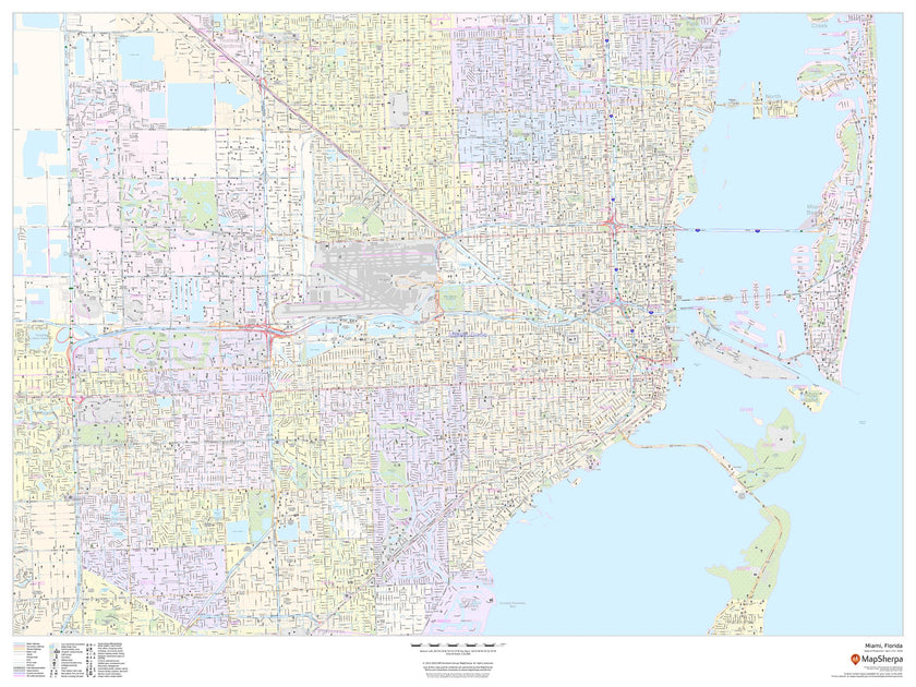 Miami Wall Map – American Map Store