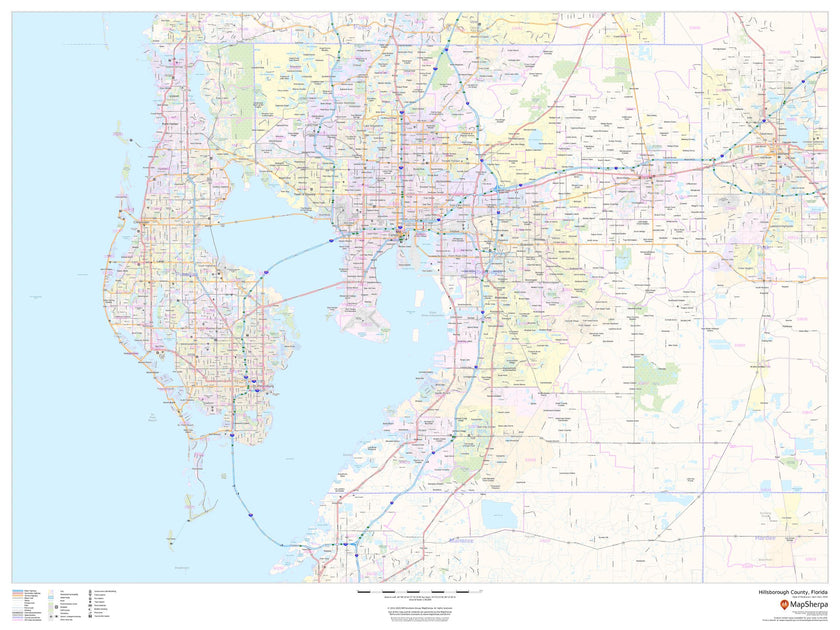 Hillsborough County Wall Map – American Map Store