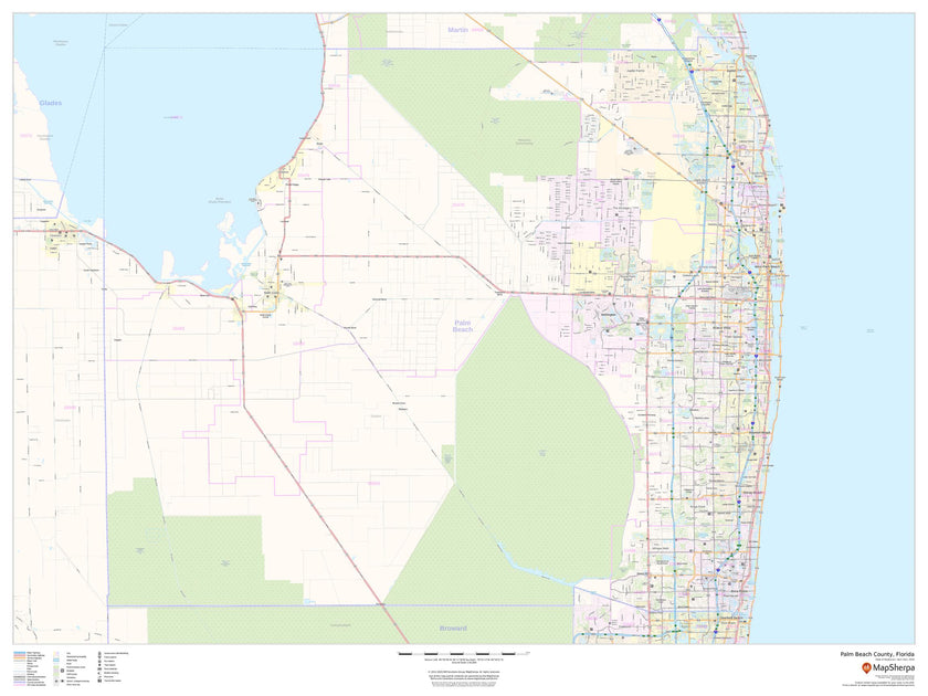 Palm Beach County Wall Map – American Map Store