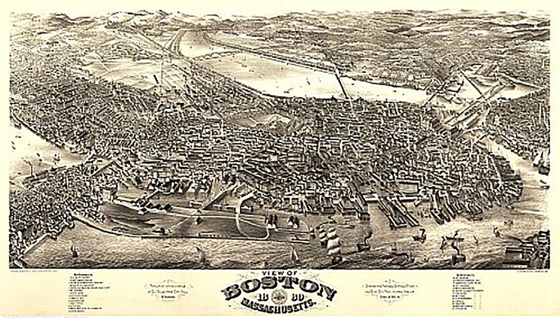 Map of Boston 1880 – American Map Store