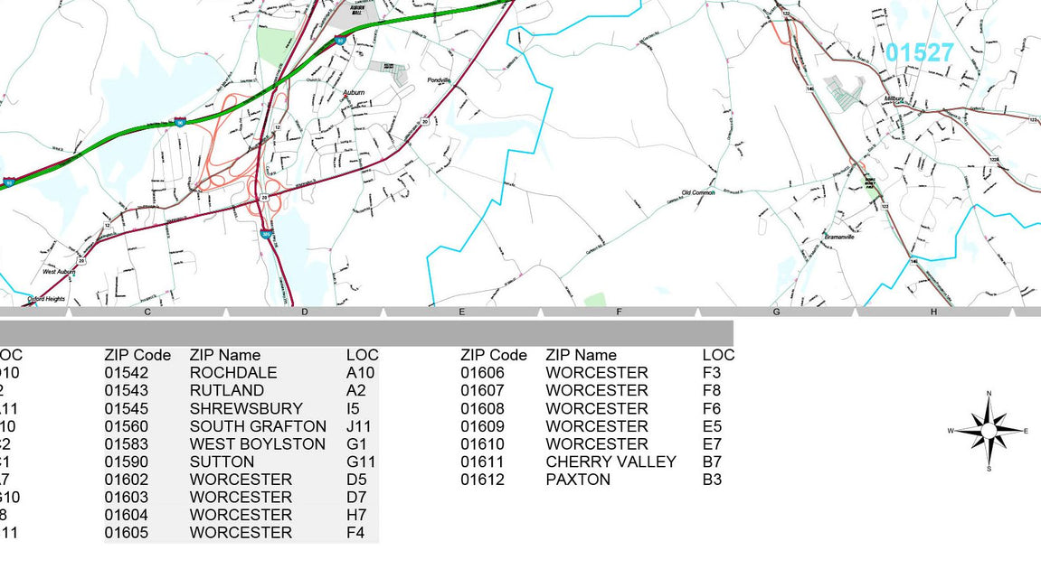 Premium Style Wall Map of Worcester, MA by Market Maps – American Map Store