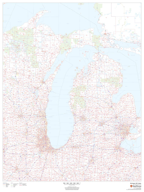 Michigan Zip Code Map – American Map Store