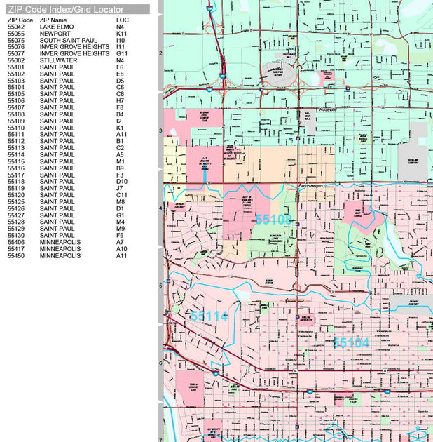 Premium Style Wall Map of St. Paul, MN. by Market Maps – American Map Store
