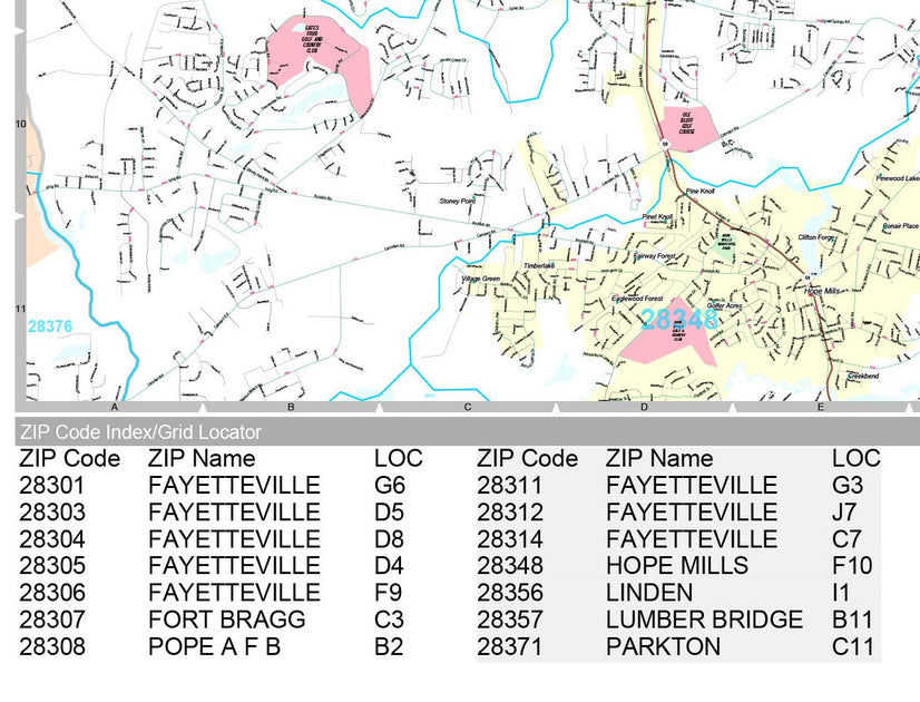 Premium Style Wall Map of Fayetteville, NC by Market Maps – American ...