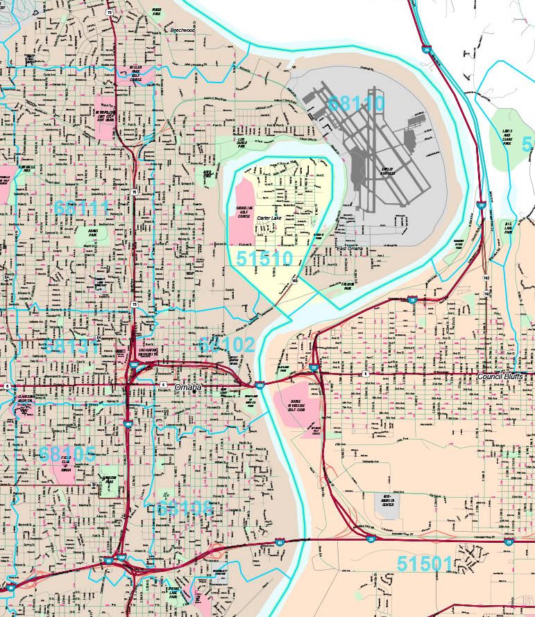 Large Detailed Map Of Omaha