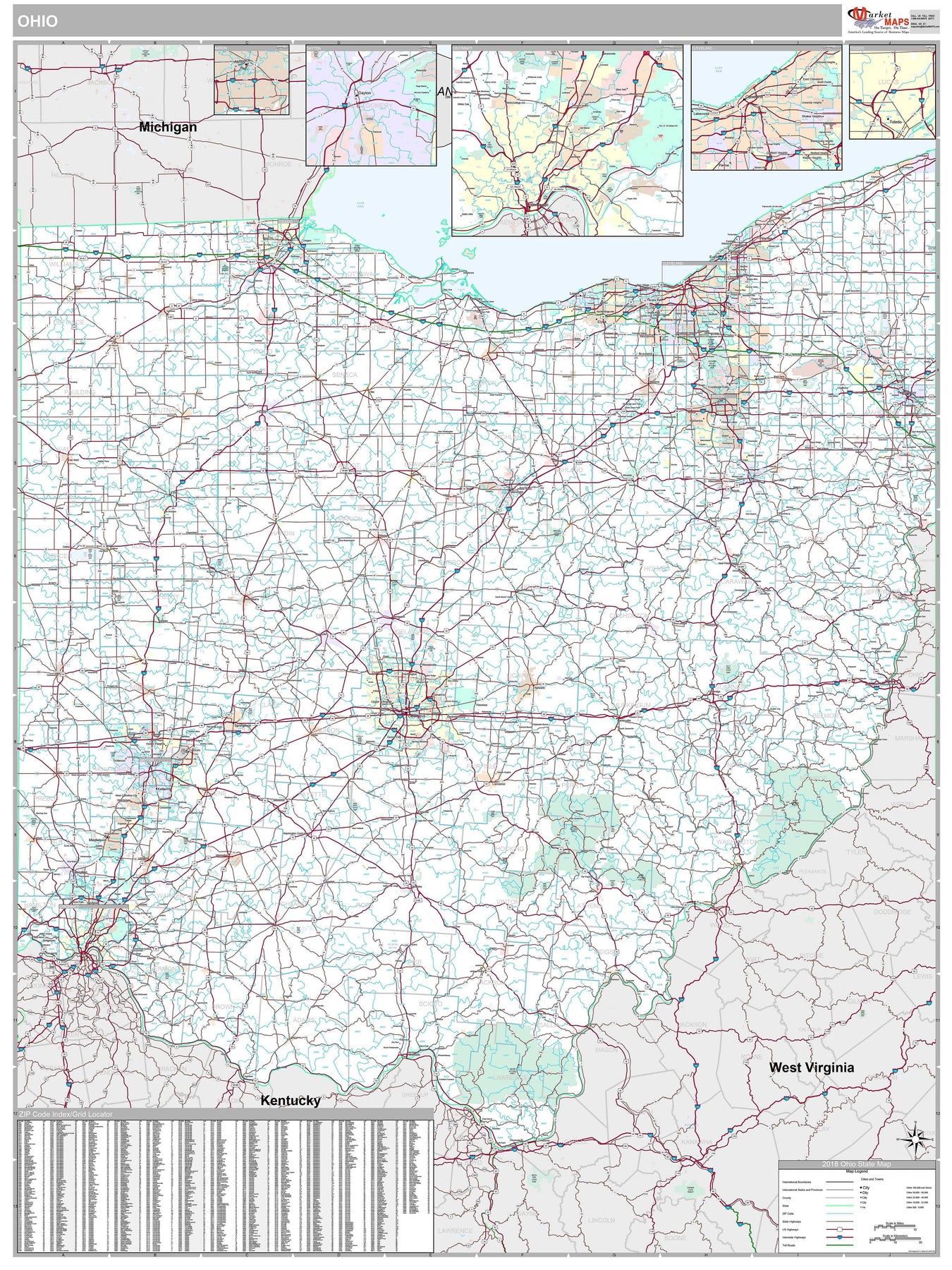 Ohio Province Map Premium Style Wall Map Of Ohio By Market Maps