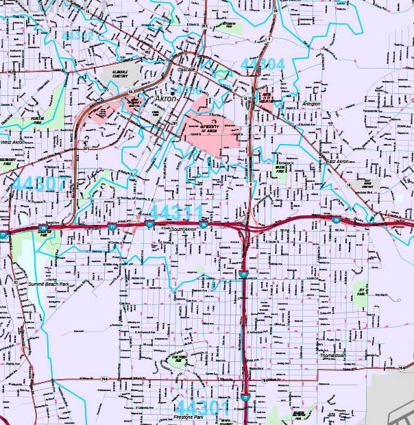 Premium Style Wall Map of Akron by Market Maps – American Map Store