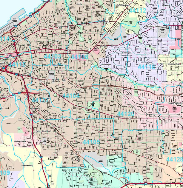 Premium Style Wall Map of Cleveland by Market Maps – American Map Store