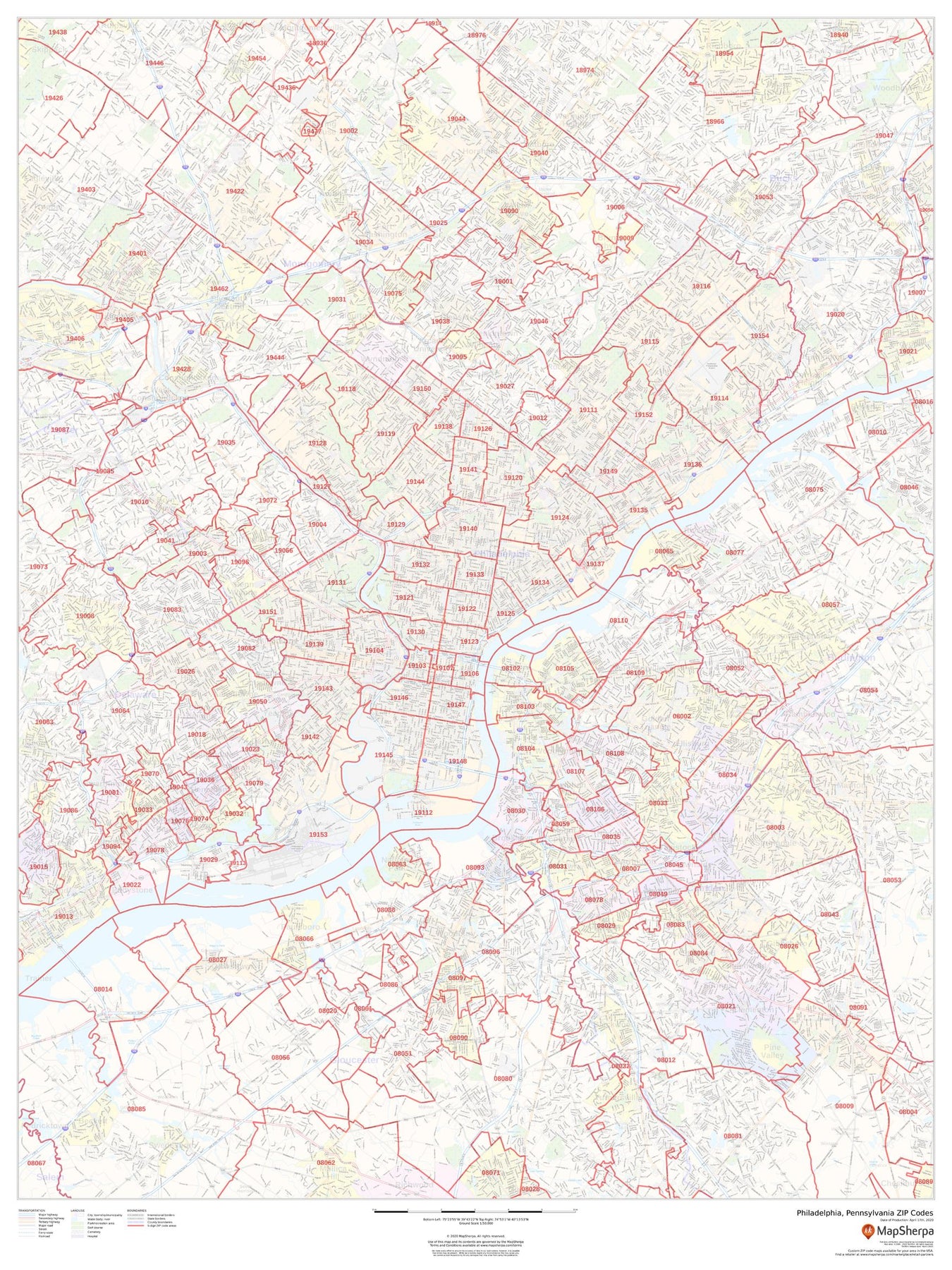 Philadelphia Zip Code Map Printable Philadelphia, Pennsylvania, US,