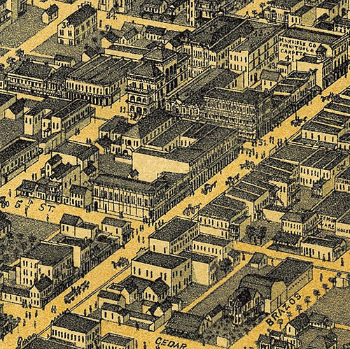 Austin by Augustus Koch 1887 – American Map Store