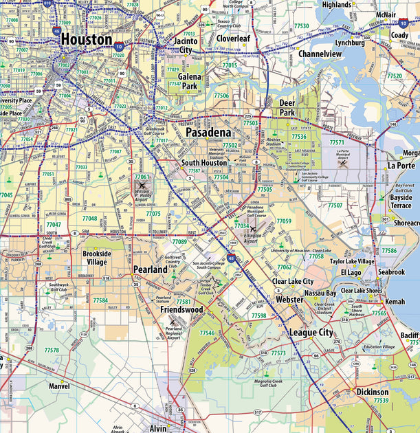 Greater Houston Metro Area Wall Map – American Map Store