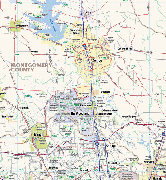 Greater Houston Metro Area Wall Map – American Map Store