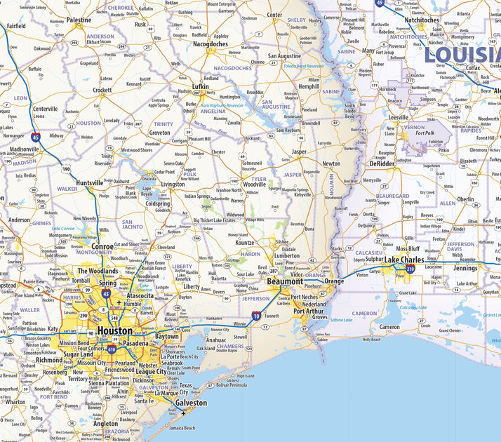 South Central Wall Map by Topograhic Maps – American Map Store