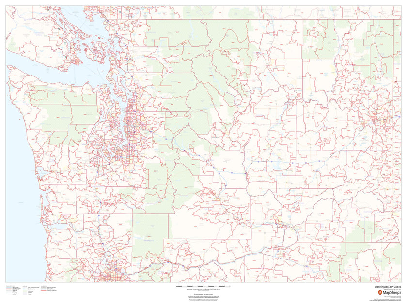 Washington Zip Code Map – American Map Store